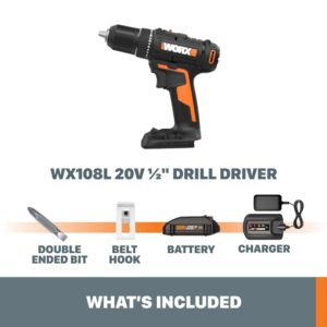 Worx WX108L 20V 1/2" Cordless Drill Driver Power Share - (Batteries & Charger Included)