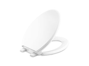 kohler 4733-rl-0 glenbury readylatch quiet close elongated toilet seat, soft close toilet seat, toilet seats for elongated toilets, white