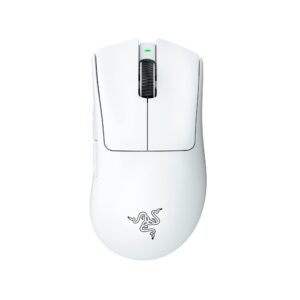 razer deathadder v3 pro gaming mouse: 64g ultra lightweight - focus pro 30k optical sensor - fast optical switches gen-3 - hyperspeed wireless - 5 programmable buttons - 90 hr battery - white