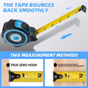 URASISTO Tape Measure 16FT with Fractions 1/8, Retractable Measuring Tape, Easy to Read, Rubber Protective Casing and Shock Absorbent Case for Carpenter, Surveyors, Engineers and Electricians