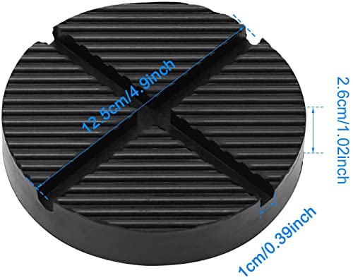 Jack Stand Pads Floor Jack Rubber Pad, Universal Floor Jack Rubber Pad, Jack Pad Adapter Pinch, Cross Groove Design, Weld Side Frame Rail Protector Puck/Pad (1Pack)