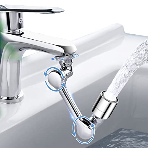 Faucet Extender for Bathroom Sink, 1080 Degree Rotatable Faucet Aerator, Swivel Faucet Attachment, Universal Rotating Faucet Extender, with 2 Water Outlet Modes