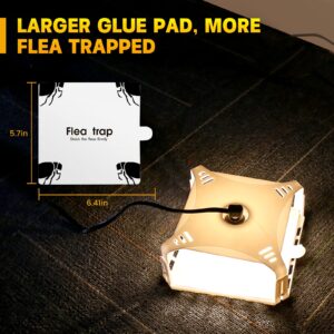 Electric Flea Traps for Inside Your Home (2 Packs), Retractable Flea Light Trap w/Sticky Flea Trap Refill & Replacement Bulbs, Ultimate Flea Fighting Solution.