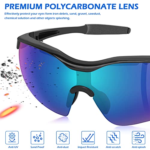 OXG 12 Pack Tinted Safety Glasses Protective Eyewear, Impact & Scratch Resistant ANSI Z87.1 Safety Goggles Eye Protection for Lab Shooting Construction UV-Block