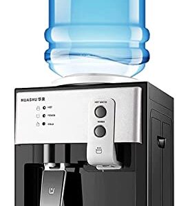 SHIOUCY Top Loading Water Cooler Dispenser - Desktop Electric Hot and Cold Dispenser,3 Temperature Settings Boiling Water, Normal Water,Ice (46-59 Degree F ) for 1 to 5 Gallon Bottles, White