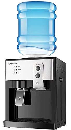 SHIOUCY Top Loading Water Cooler Dispenser - Desktop Electric Hot and Cold Dispenser,3 Temperature Settings Boiling Water, Normal Water,Ice (46-59 Degree F ) for 1 to 5 Gallon Bottles, White