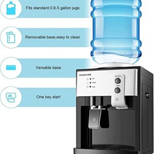 SHIOUCY Top Loading Water Cooler Dispenser - Desktop Electric Hot and Cold Dispenser,3 Temperature Settings Boiling Water, Normal Water,Ice (46-59 Degree F ) for 1 to 5 Gallon Bottles, White