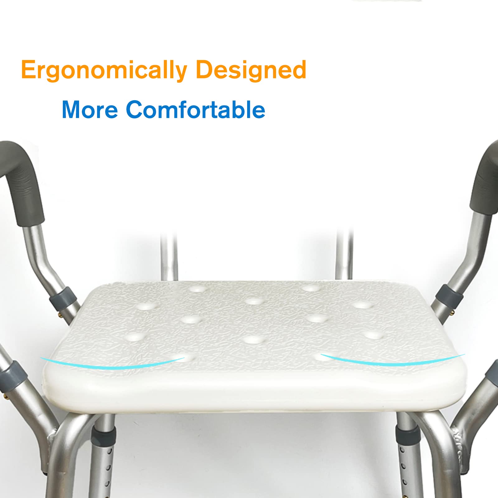 MAYCARE Heavy Duty Shower Chair Bath Seat for Inside Shower,with Padded Armrests and Back,Medical Tool Free Anti-Slip Shower Bench Bathtub Stool for Elderly, Senior, Handicap & Disabled (3102A)