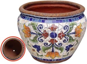 uimimiu outdoor large flower pot villa garden ceramic mosaic decoration plant pot creative landscape potted vase plant container european classical pots bonsai planter colorful