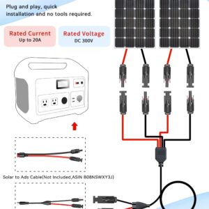 ELECTOP Solar Panel Connector Extension Cable 3.5Ft, 2-in-1 Solar Y Branch Connectors Parallel Adapter Cable, Solar Panel Wire Splitter Male/Female Plug Tool Kit for Solar Panels Solar Generator RV