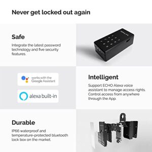 Key Lock Box Keybox Smart Lock Box for House Key Outdoor Wall Mounted Door Hanging, App Remotely Generates Bluetooth-Keys/Pin Codes Without Internet, Security Lock Box for Realtors Garage Spare Keys