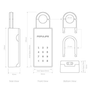 Key Lock Box Keybox Smart Lock Box for House Key Outdoor Wall Mounted Door Hanging, App Remotely Generates Bluetooth-Keys/Pin Codes Without Internet, Security Lock Box for Realtors Garage Spare Keys