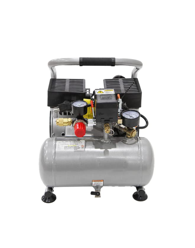 Light & Quiet 1010S Portable Air Compressor, Silver, 13L x 15W x 13H