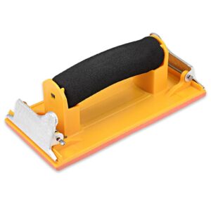 hubaow hand sander, sandpaper holder with sponge handle, 7 x 3.5 inch manual hand sanding block for drywall wood metal furniture polishing, 1 pack