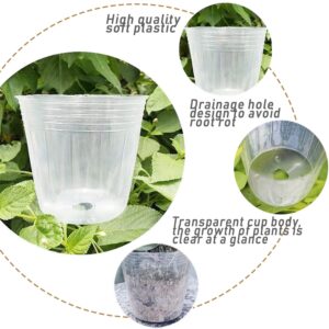 Baaxxango 48 PCS Plant Nursery Pots,Transparent Plastic Gardening Pot,Soft Clear Plastic Planter with Drainage Hole for Seedling Succulent Vegetable with 48 Labels,6/5/4/3 Inch