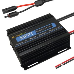 boost mppt solar charge controller 12a 24v/36v/48v/60v/72v lead-acid lifepo4 gel flooded batteries etc in golf cart electric bike ebike solar charge motor bicycle and solar system