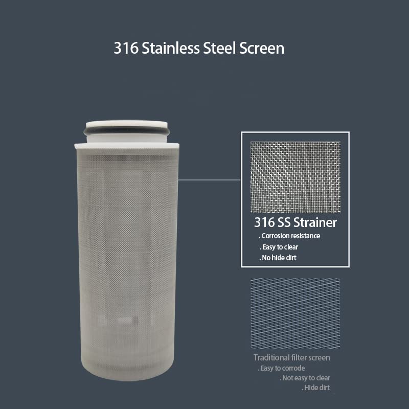 Sediment Filter in-Line Strainer with 316 Stainless Steel Mesh Screen for Pressure Washer,Water Pump,Garden Hose,RV,Outdoor Gardening (1/2" Female Thread 100 Mesh)