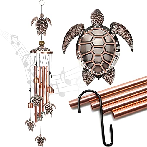 Turtle Wind Chimes,Sea Turtle Gifts for Women，Wind Chimes for Outside Unique,Large Wind Chimes with S Hook