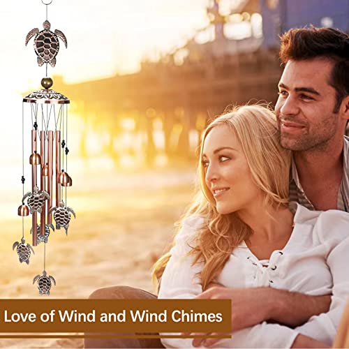 Turtle Wind Chimes,Sea Turtle Gifts for Women，Wind Chimes for Outside Unique,Large Wind Chimes with S Hook