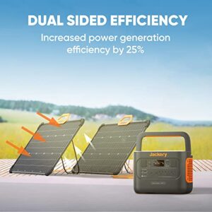 Jackery SolarSaga 80, Dual-Sided Panels Enhanced Power Generation Efficiency of 25%, IP68 Waterproof and Dustproof, Simple & Speedy Setup, Compatible with all Jackery Stations, Made for Outdoors