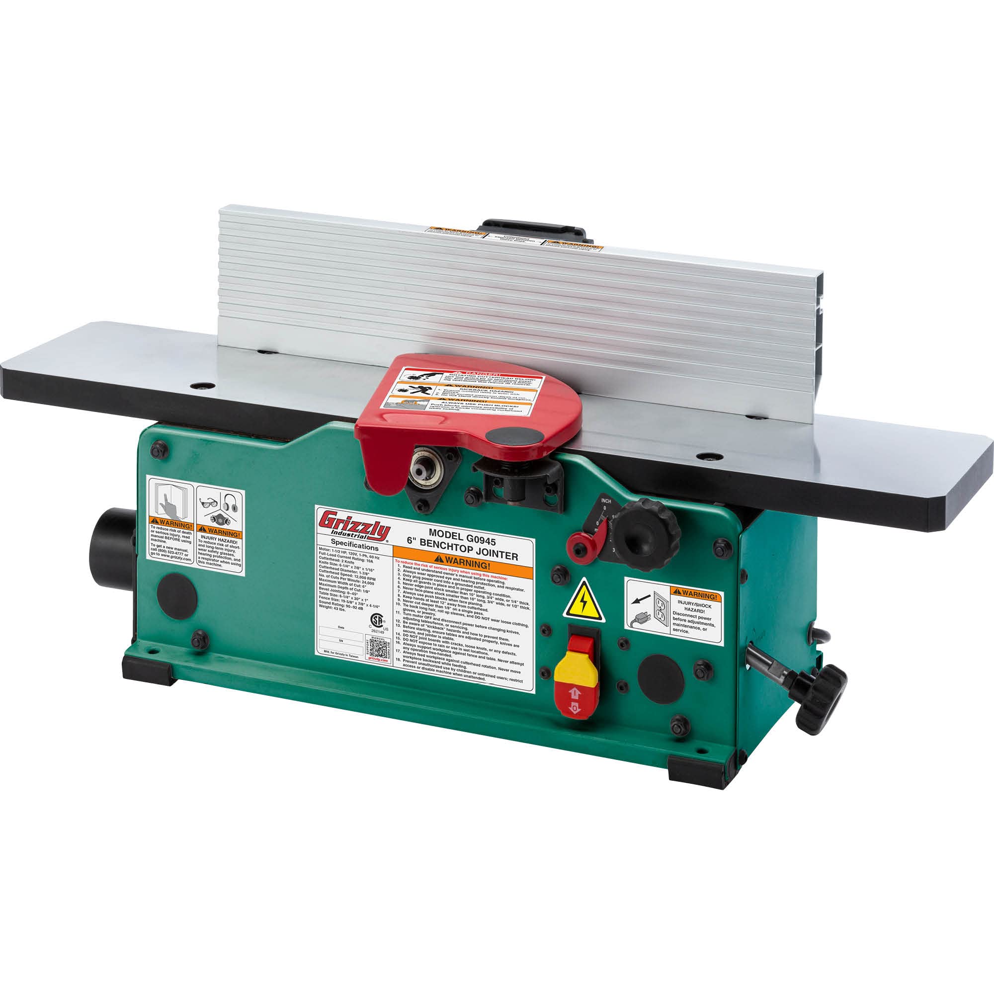 Grizzly Industrial G0945 6inches Benchtop Jointer