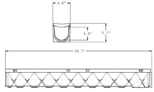 Source 1 Drainage Trench and Driveway Channel Drain with Concrete Grey Grate, 3-Pack