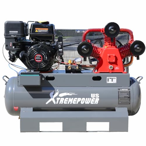 XtremepowerUS 13HP Air Compressor Tank 30 Gallon Gas-Powered Service Truck Horizontal Compressor Tank