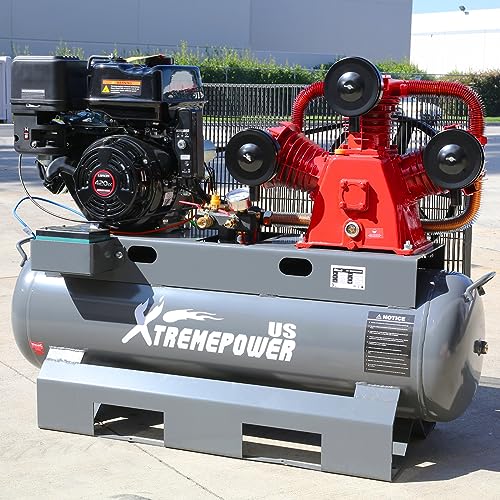 XtremepowerUS 13HP Air Compressor Tank 30 Gallon Gas-Powered Service Truck Horizontal Compressor Tank