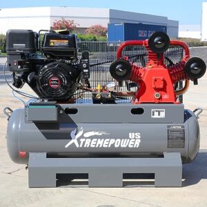 XtremepowerUS 13HP Air Compressor Tank 30 Gallon Gas-Powered Service Truck Horizontal Compressor Tank