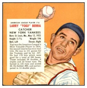 1955 red man #16al yogi berra yankees ex-mt no tab 437323 kit young cards