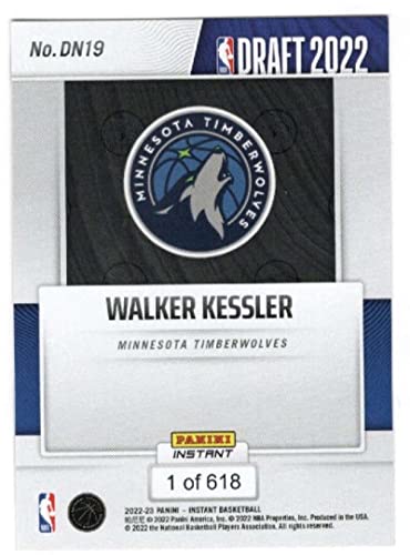 WALKER KESSLER RC 2022-23 Panini Instant Draft Night ROOKIE /618#DN19 Timberwolves COND NBA BASKETBALL