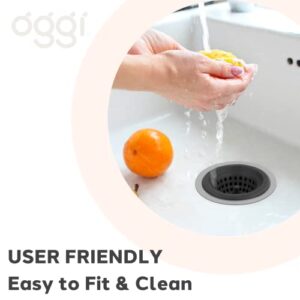 OGGI Silicone & Metal Sink Stopper- Great Kitchen Sink Stopper, Silicone Drain Stopper, Sink Plug, 4.6˝ Diameter Metal Rim, Black