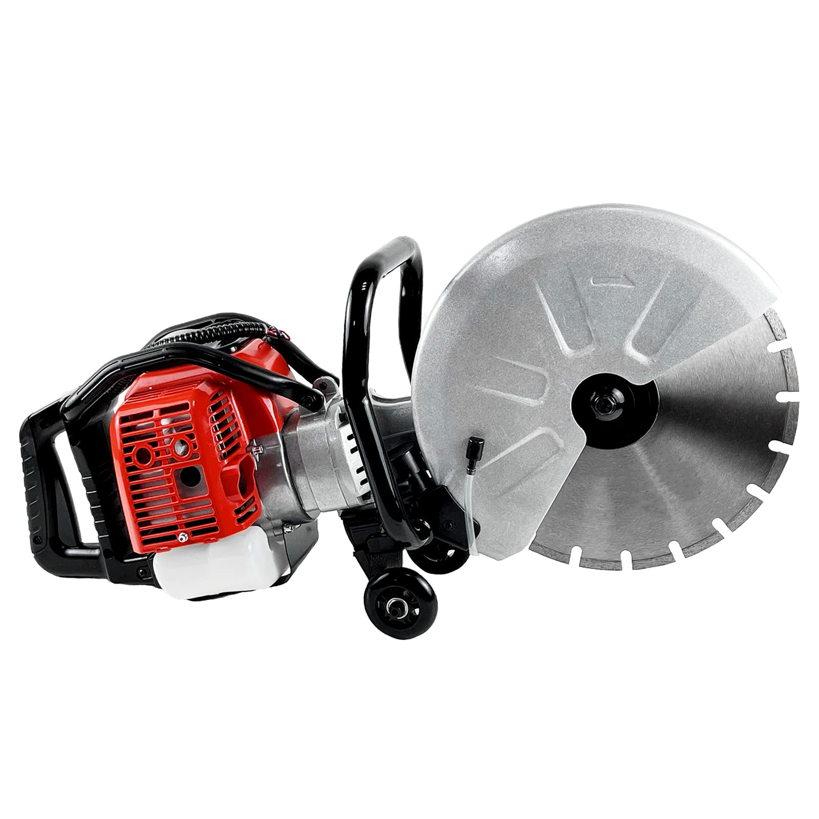 HIGOSPRO 14 Inches Concrete Saw Gas Powered 1900W Cut-Off Saw with EPA 51.7cc 4.8" Cut Depth and 2 Stroke Gasoline Grinder With Diamond Blade petrol concrete saw