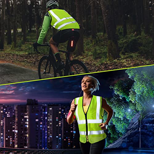 30 Pack High Visibility Safety Vests with Pockets and Zipper Mesh Reflective Construction Vest for Men Women, Breathable Neon Working Vest for Traffic Work Outdoor Running Cycling at Night