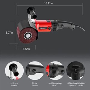 SILVEL 1400W Burnishing Polishing Machine, 110V Handheld Electric Sander Polisher Kit, Stainless Steel Polisher with 6 Speed Adjustable, 500-3000RMP for for Metal, Stainless Steel, Plastic, Wood