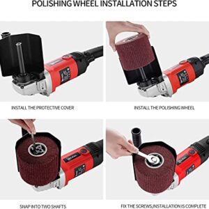 SILVEL 1400W Burnishing Polishing Machine, 110V Handheld Electric Sander Polisher Kit, Stainless Steel Polisher with 6 Speed Adjustable, 500-3000RMP for for Metal, Stainless Steel, Plastic, Wood