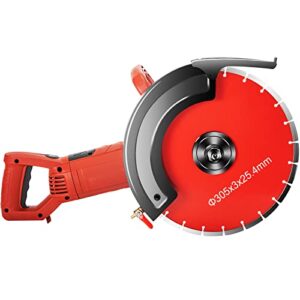 VEVOR 12" Electric Concrete Saw, 1800W Concrete Cutter 15Amp Cut-off Saw, Wet/Dry Corded Circular Saw with 12" Blade and Attachments, 4" Cut Depth Masonry Saw for Granite, Brick, Porcelain