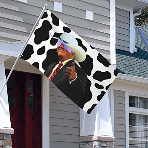 Cow Print Cowboy 2024 Flag 3x5 FT Double-sided Printing Home Outdoor Garden Yard Decoration Banner with 2 Brass Grommets