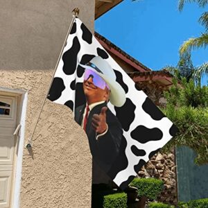 Cow Print Cowboy 2024 Flag 3x5 FT Double-sided Printing Home Outdoor Garden Yard Decoration Banner with 2 Brass Grommets