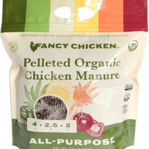 Fancy Chicken All-Purpose Manure - 5lbs Pelleted Dried Organic Chicken Manure | All-Natural Plant Food | Ideal for Vegetables Plants Fruits Trees Lawn Gardening & Farming | USDA Organic