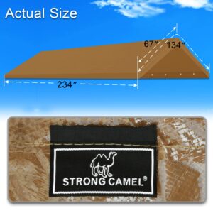 Strong Camel Outdoor Carport Conopy Cover 10x20 FT Replacement for Car Tent Top with Ball Bungees, TAN (Only Cover, Frame Not Included)