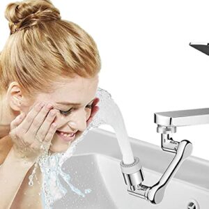 1080° rotating faucet extender aerator, soonan universal splash filter faucet,1080 degree swivel faucet aerator sink face wash attachment with 2 water outlet mode