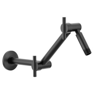 moen s116bl acc-premium 16 in. pivoting adjustable shower arm, matte black