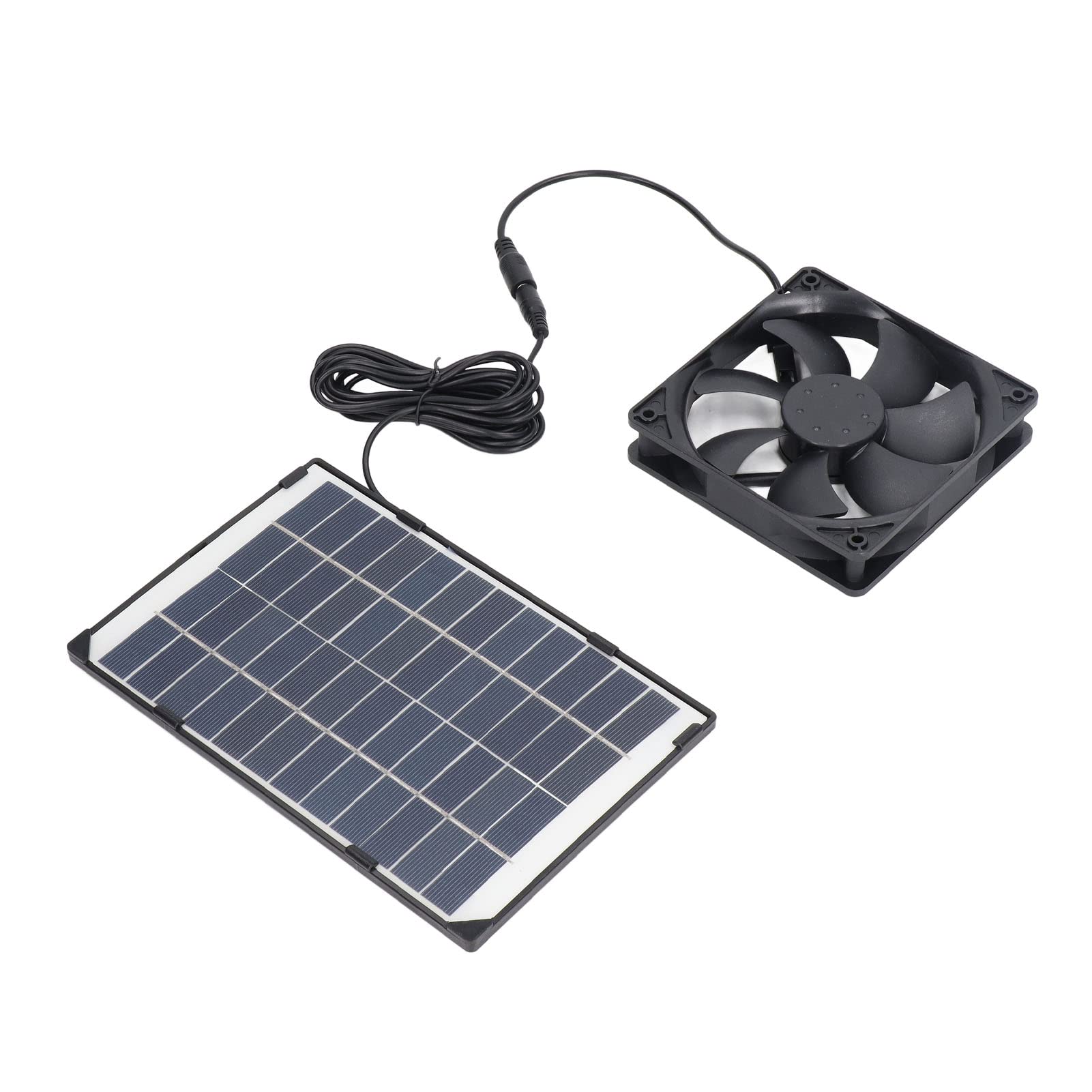 Mini Portable Polysilicon Pet 6W 12V Exhaust Fan with Solar Panel for Dog Chicken House Greenhouse RV Roof Quietly Cools and Ventilates,Solar Powered Fan,