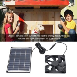 Mini Portable Polysilicon Pet 6W 12V Exhaust Fan with Solar Panel for Dog Chicken House Greenhouse RV Roof Quietly Cools and Ventilates,Solar Powered Fan,