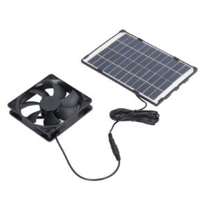 Mini Portable Polysilicon Pet 6W 12V Exhaust Fan with Solar Panel for Dog Chicken House Greenhouse RV Roof Quietly Cools and Ventilates,Solar Powered Fan,