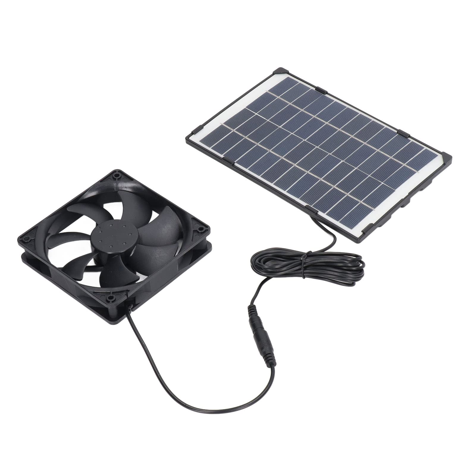 Mini Portable Polysilicon Pet 6W 12V Exhaust Fan with Solar Panel for Dog Chicken House Greenhouse RV Roof Quietly Cools and Ventilates,Solar Powered Fan,