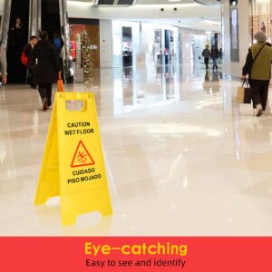 KURPHOYIN Wet Floor Sign 4-Packs 2-Sided Caution Sign Slippery when Wet Sign Commercial A Frame 24 Inches Height