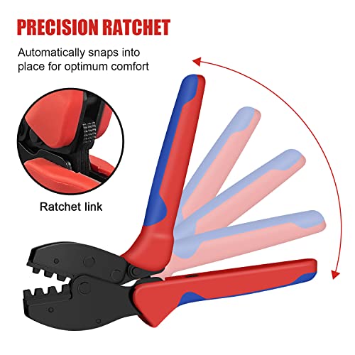 DEWINNER 39PCS Solar Crimping Tool Kits MC4 for 2.5/4/6mm², Wire Cable Cutter for AWG26-10 with 6 Sets Solar Panel Wire Connector