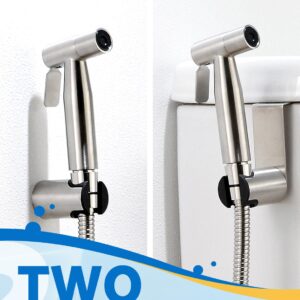 2 Packs BRITULIF Bidet Sprayer for Toilet, Hand Sprayer Bidet with Adjustable Jet Spray for Toilet Handheld Bidet Cloth Diaper Sprayer Set Muslim Shower Bidet Handheld-Easy to Install